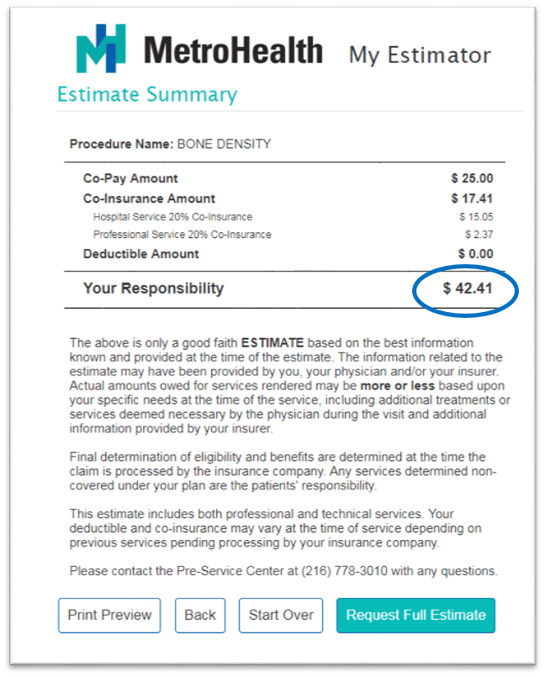 Examples of Online Patient Estimates to Help Your Hospital with Price ...